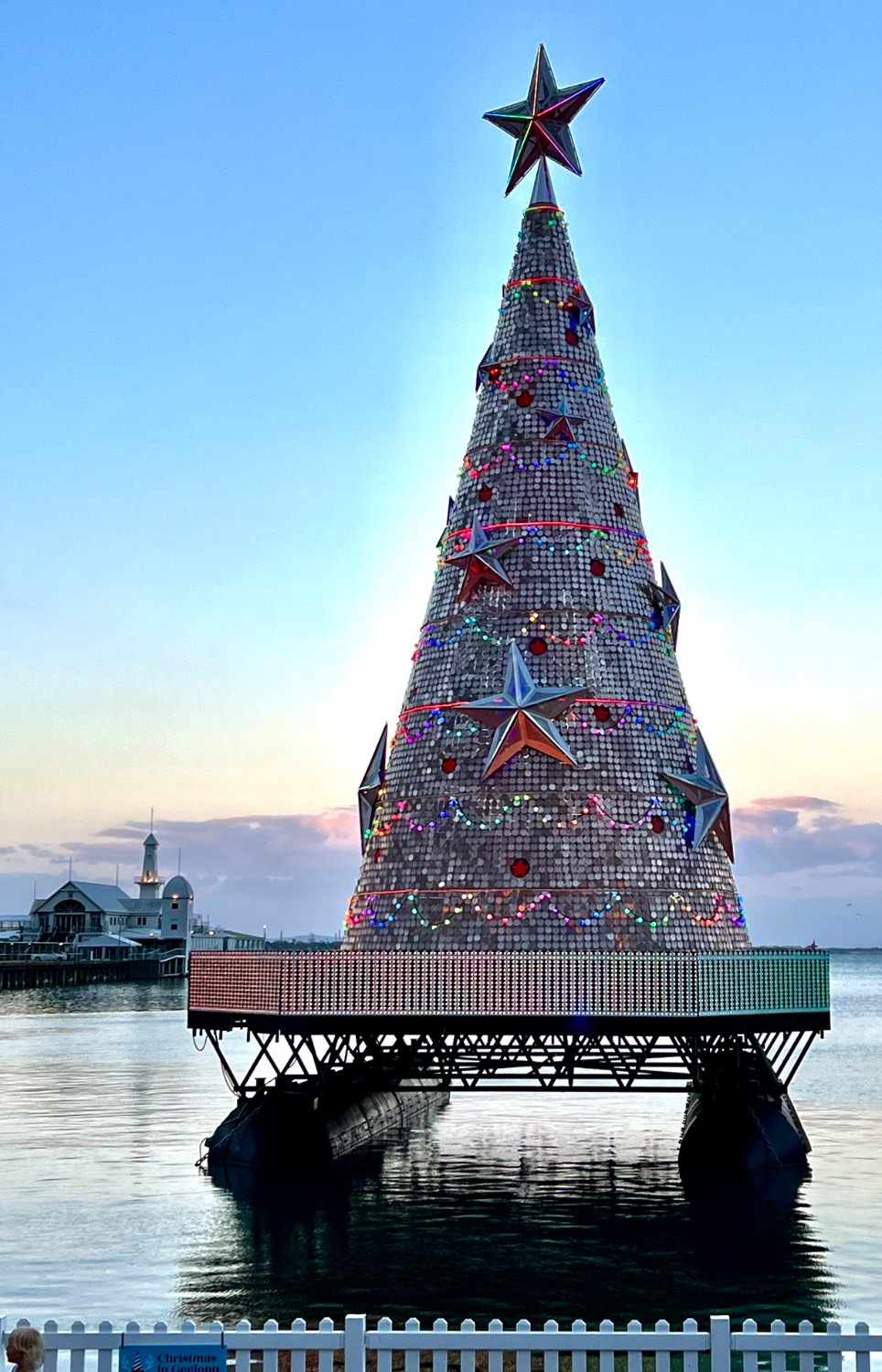 Solve a floating Christmas tree? jigsaw puzzle online with 77 pieces