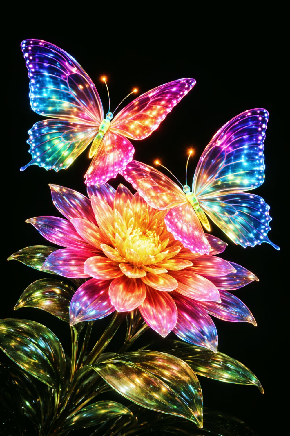 Jigsaw Puzzle | 450 pieces | Glass butterflies, 2 | Jigidi