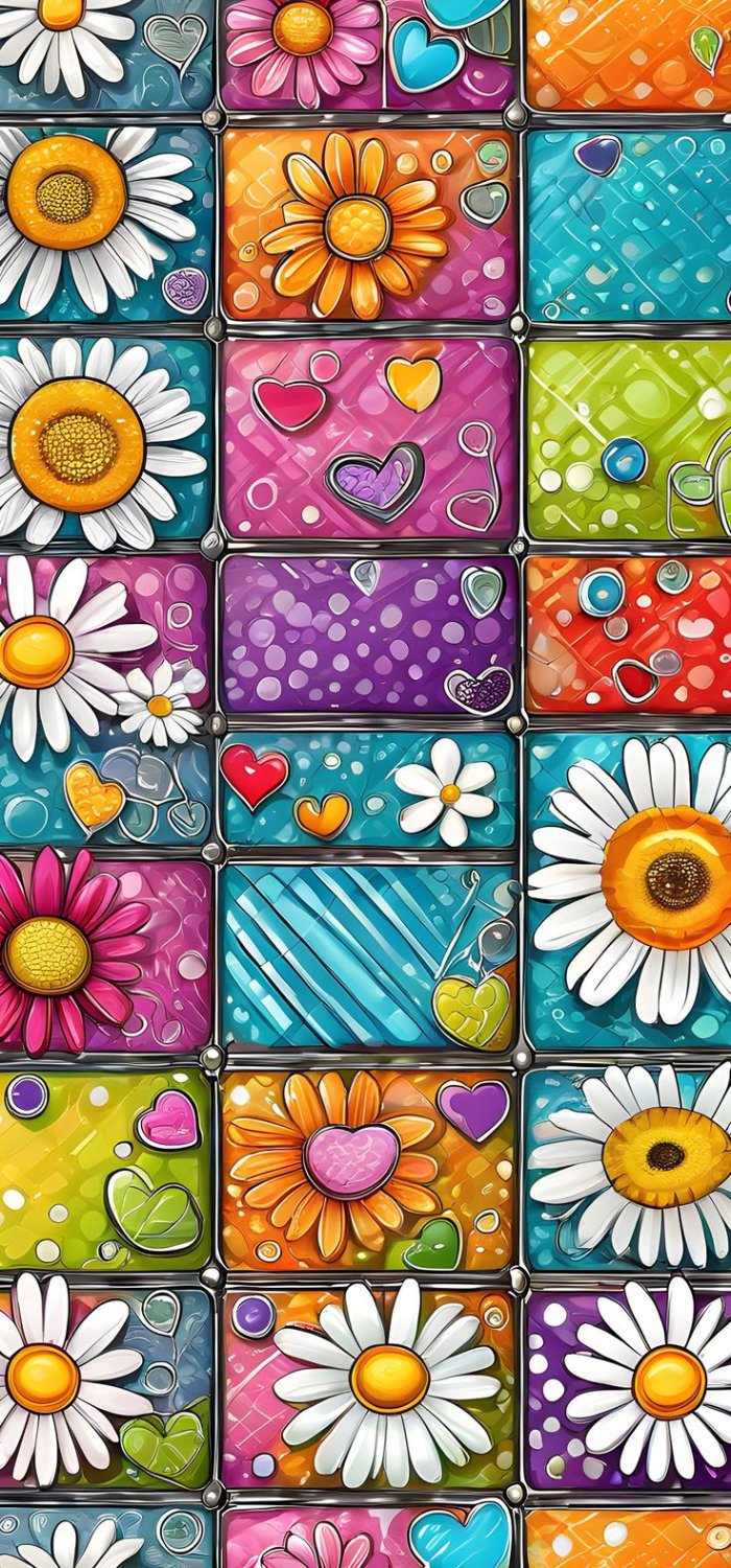 Solve Hearts and Daisies jigsaw puzzle online with 78 pieces