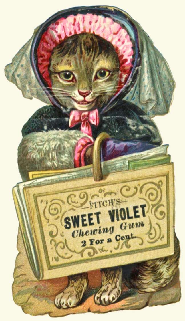 Solve Fitch's Sweet Violet Chewing Gum, ca 1890, trade card jigsaw ...