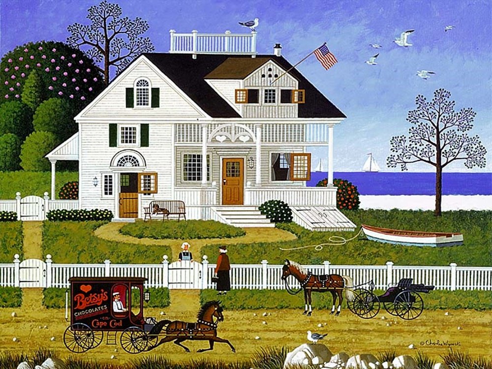 Jigsaw Puzzle | 192 pieces | Cape Cod View {Charles Wysocki} | Jigidi