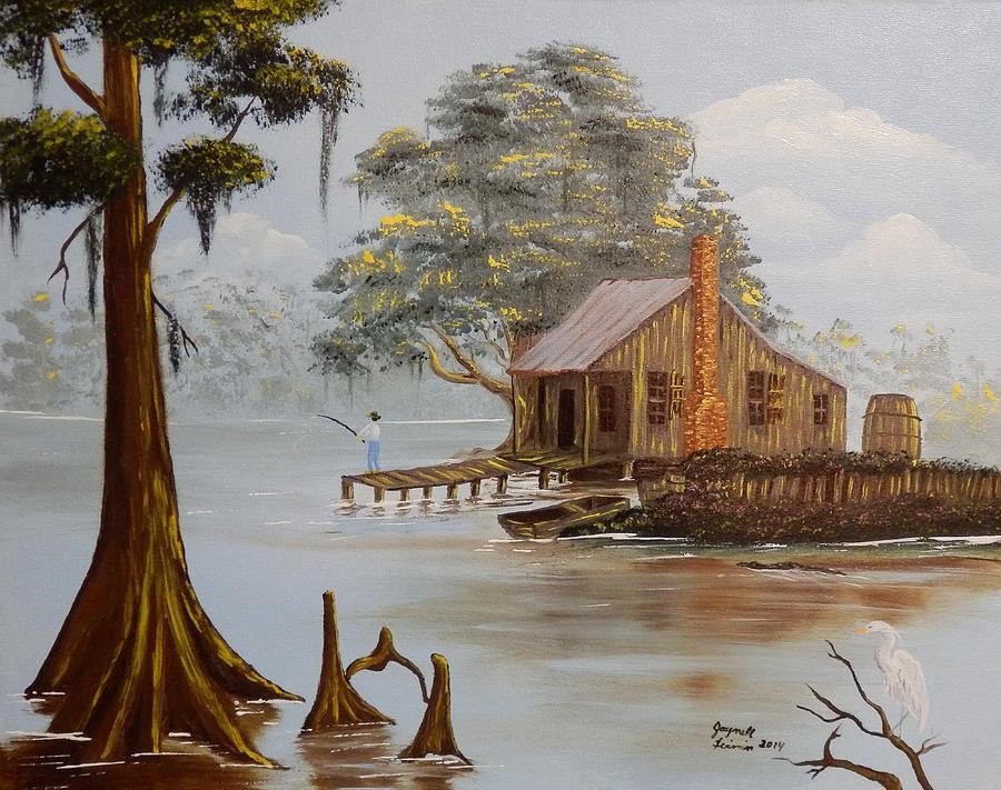 Solve Tom Fishing On The Bayou by Jaynel Firmin jigsaw puzzle online ...
