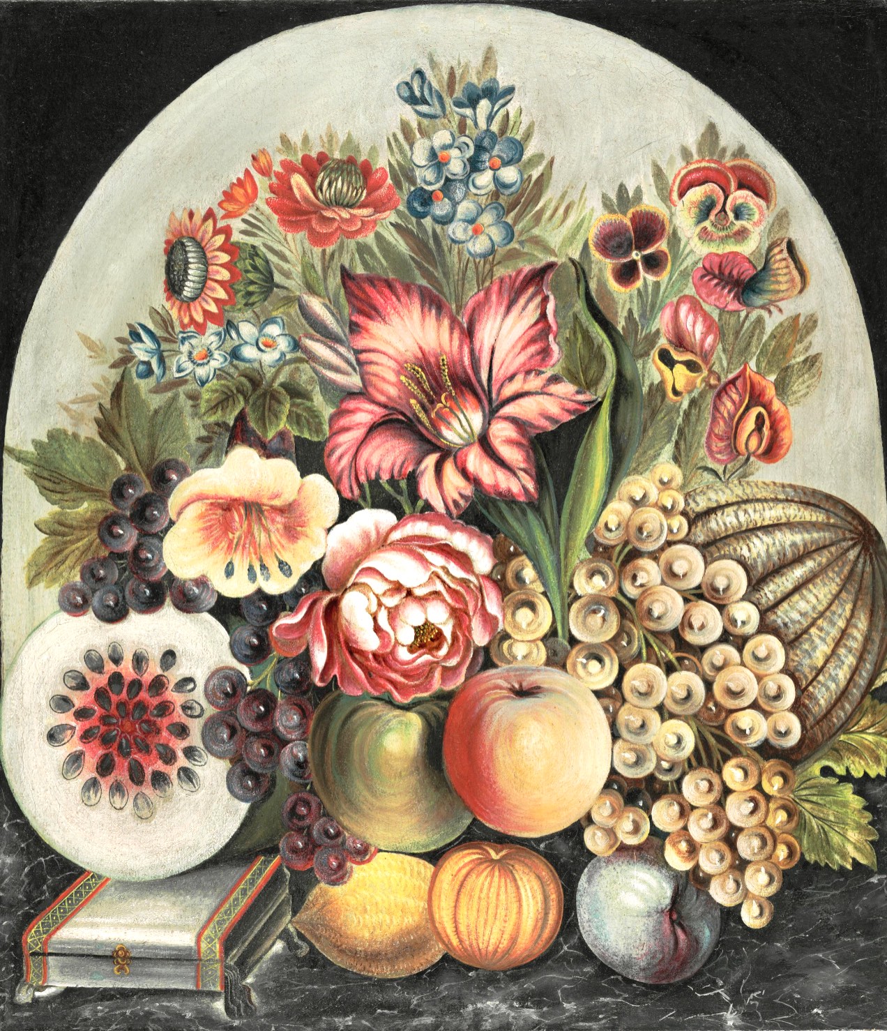 Solve Artist unknown, Still Life with Fruit, Flowers, and a Jewel Case ...