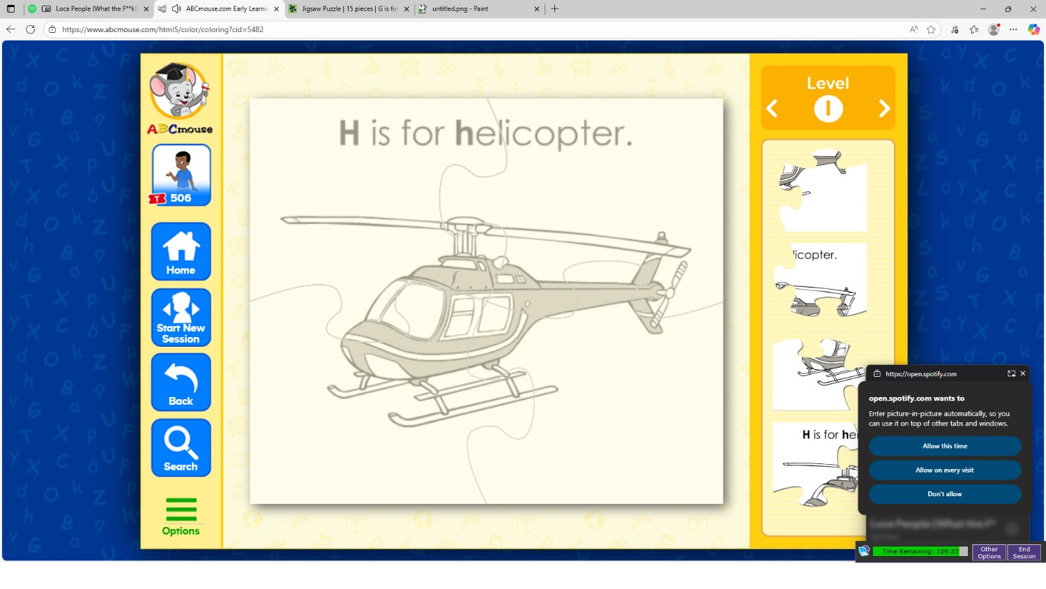 Solve H is for helicopter jigsaw puzzle online with 15 pieces