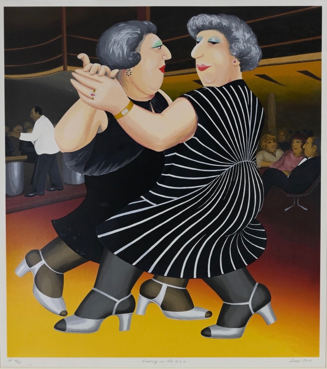 Solve Dancing on the QE2 by Beryl Cook jigsaw puzzle online with 99 pieces