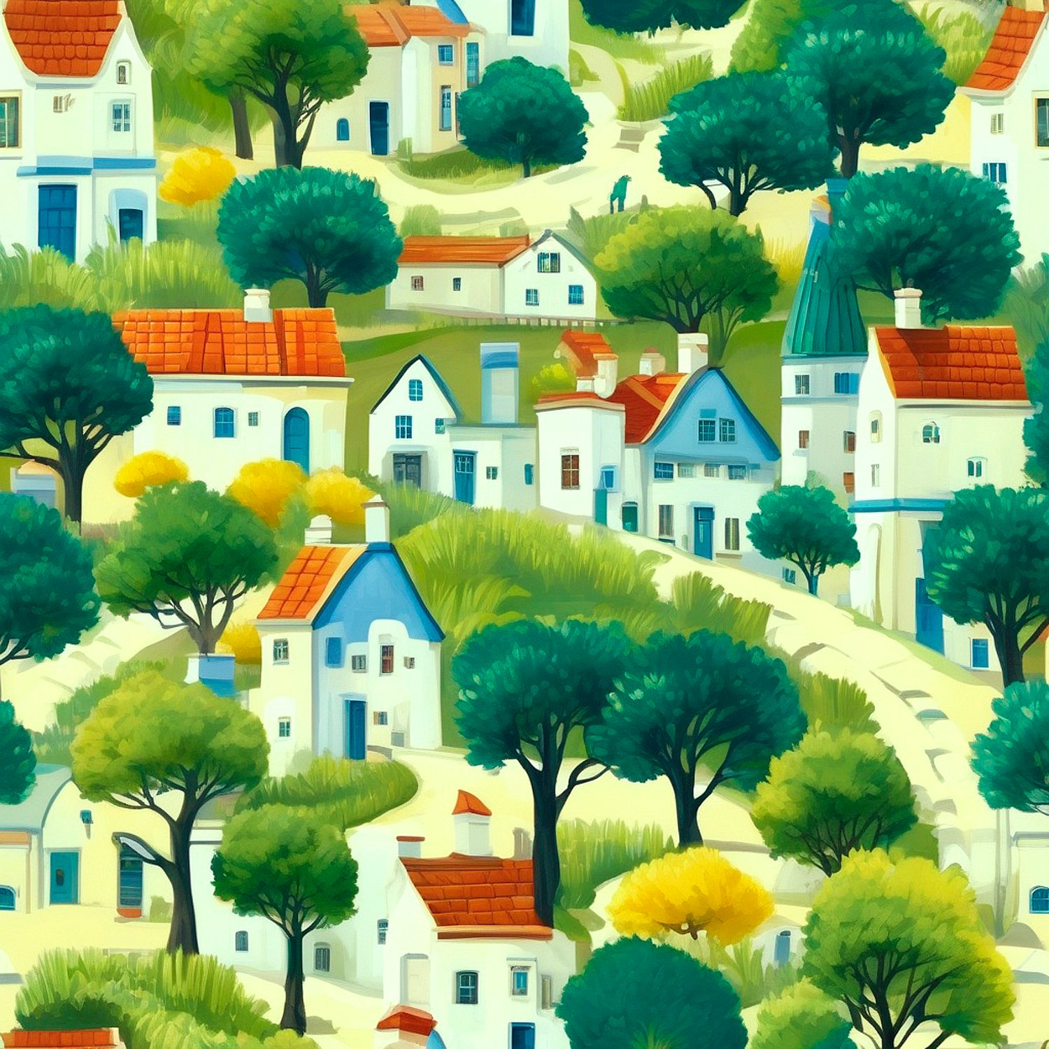 Solve Naive village jigsaw puzzle online with 144 pieces