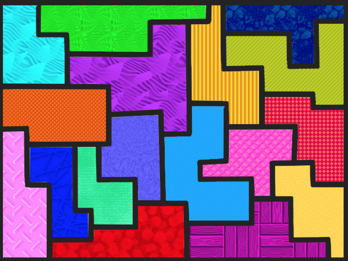 Solve Patterned Shapes jigsaw puzzle online with 108 pieces