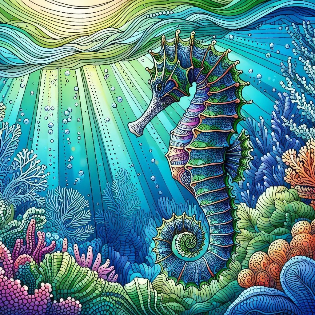 Solve Seahorse jigsaw puzzle online with 100 pieces