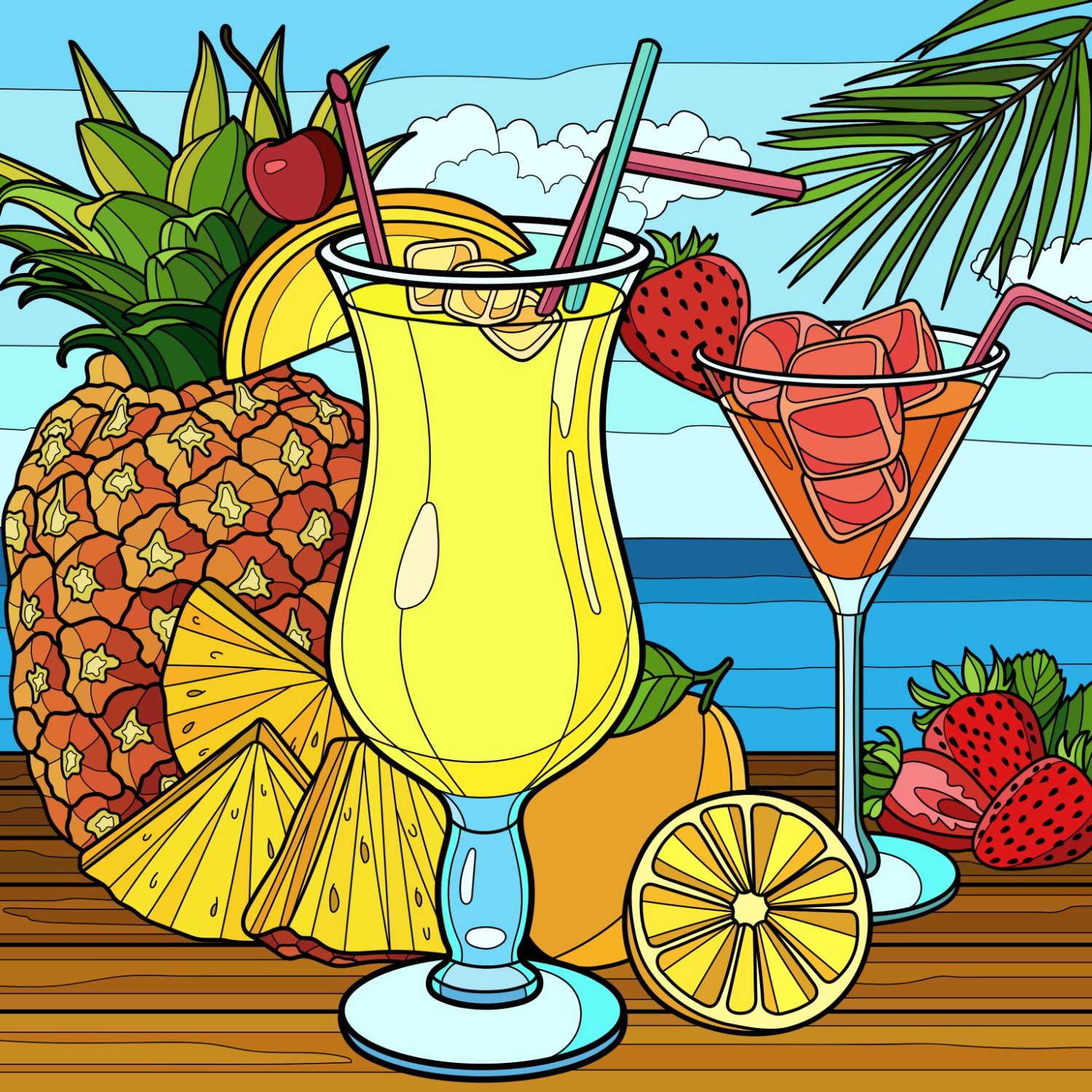 Solve PUZZLE - Fruit CocktailS jigsaw puzzle online with 81 pieces