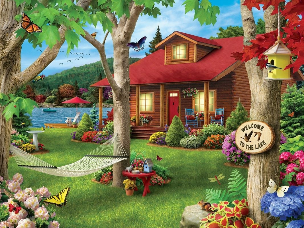 Solve Country Cabin jigsaw puzzle online with 165 pieces