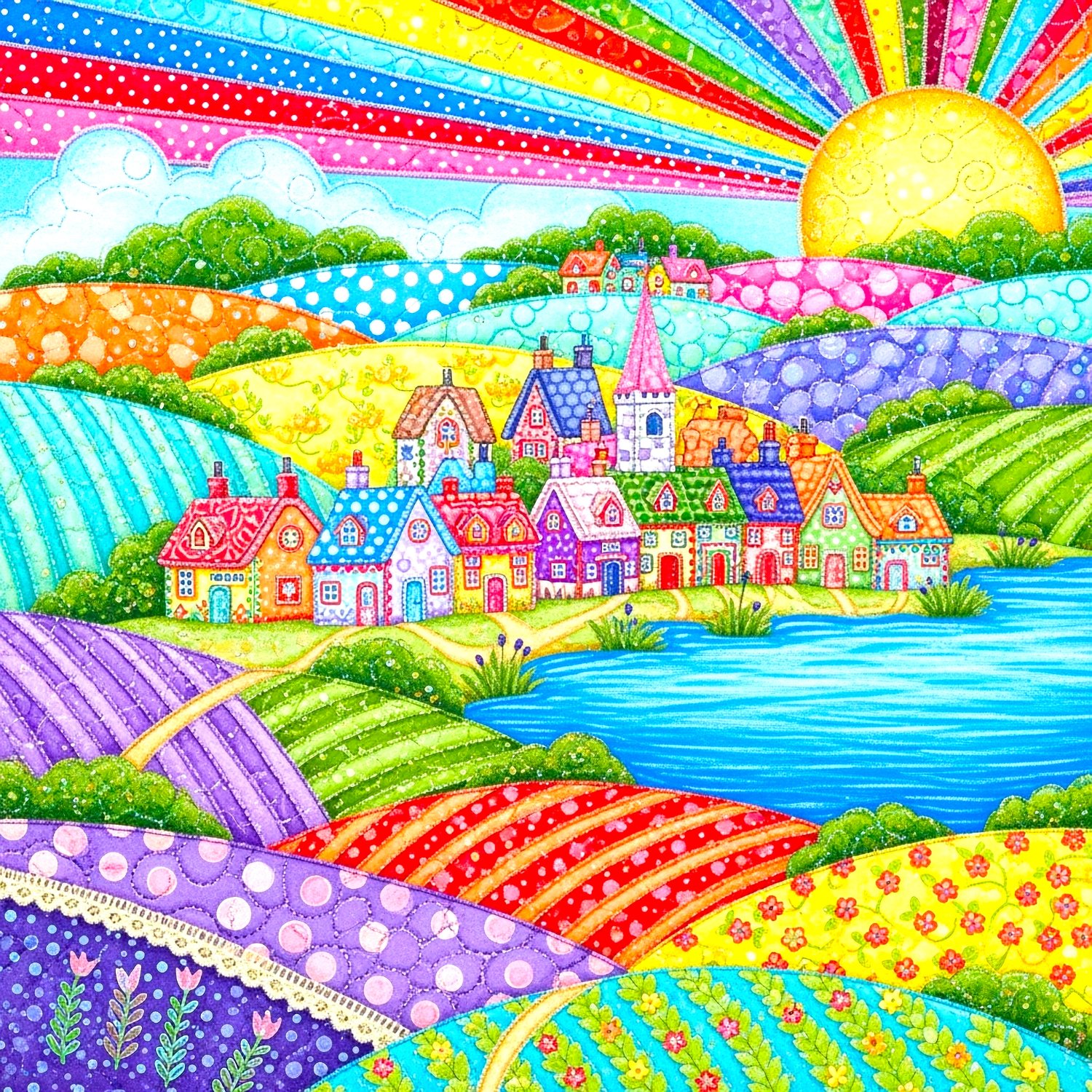 Solve Town of the Giant Sun - resize 9 - 600 pieces jigsaw puzzle ...