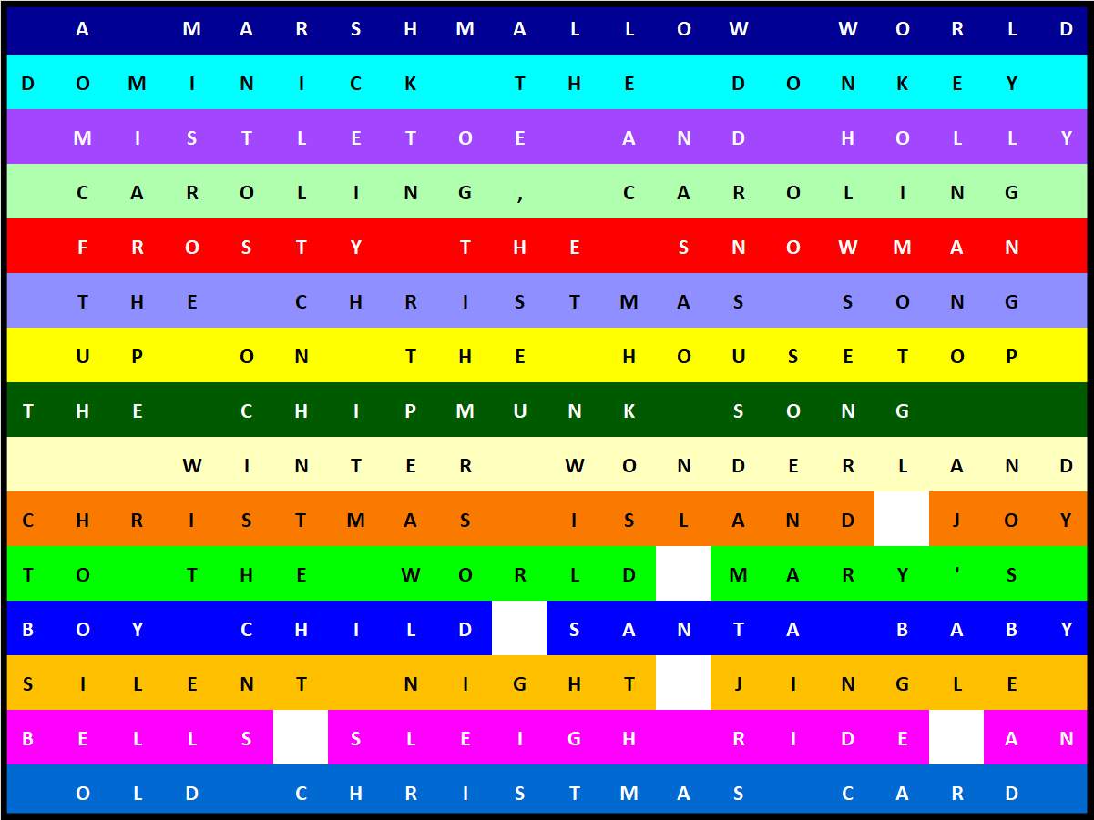 Solve Word 192 Christmas Songs 300 jigsaw puzzle online with 300 pieces