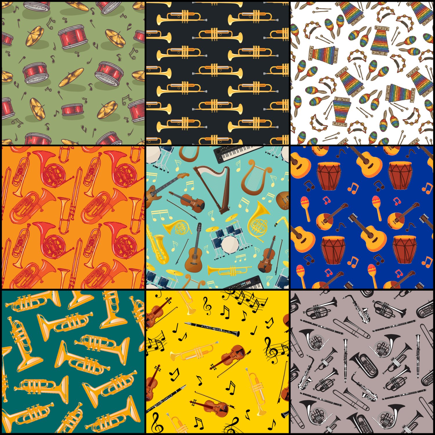 Jigsaw Puzzle | 81 pieces | Music instrument patterns 4 | Jigidi