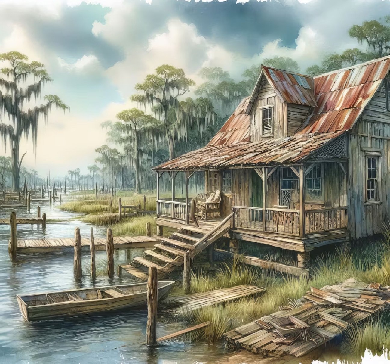 Solve Bayou Home 6 jigsaw puzzle online with 72 pieces