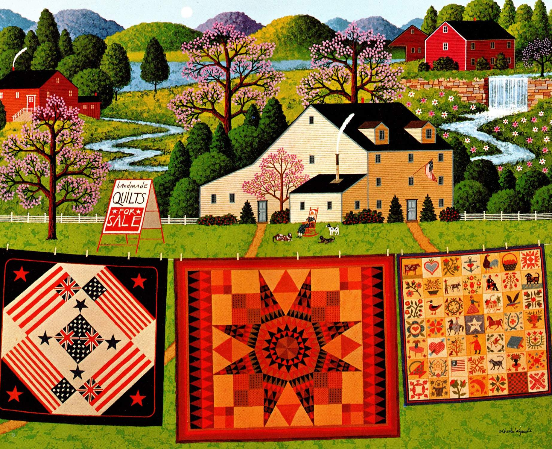 Solve Charles Wysocki {The Quiltmaker Lady} jigsaw puzzle online with ...