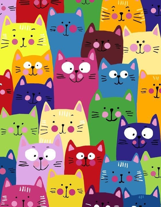 Solve Funky Kitty Cats jigsaw puzzle online with 63 pieces
