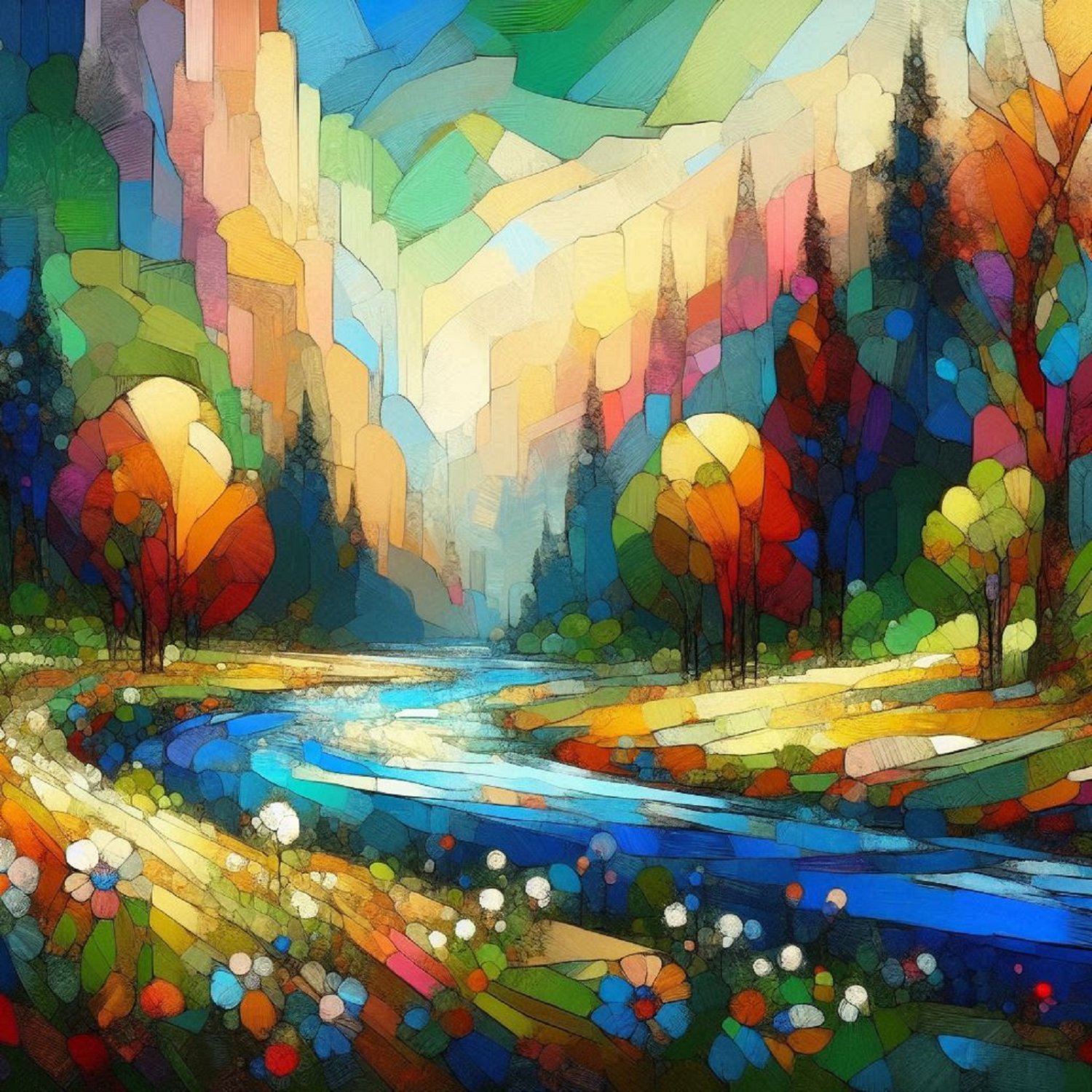 Solve Abstract impressionism jigsaw puzzle online with 600 pieces