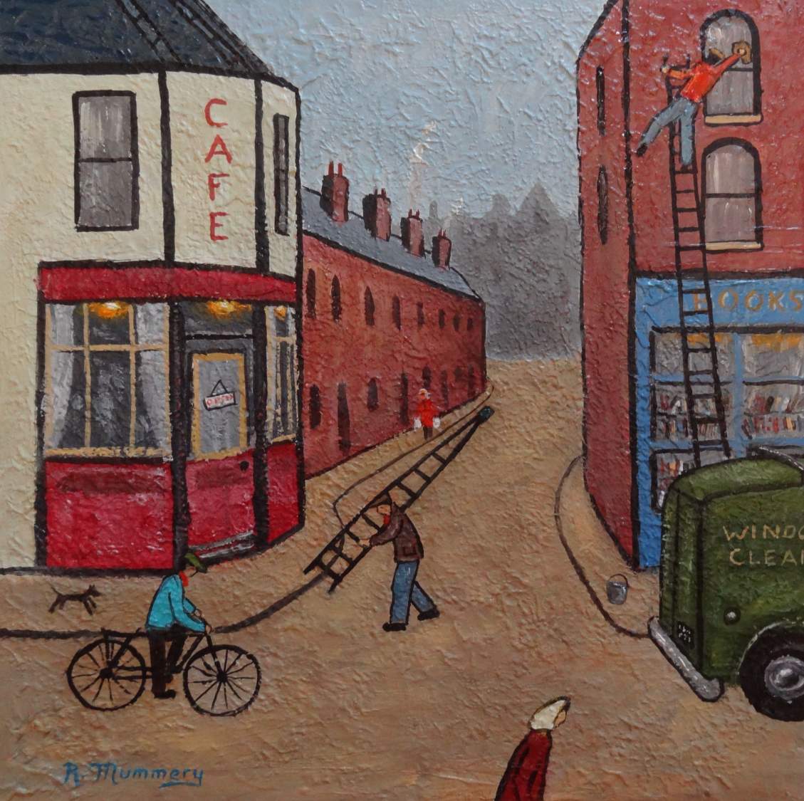 Solve by Reg Mummery - The Window Cleaners jigsaw puzzle online with 64 ...