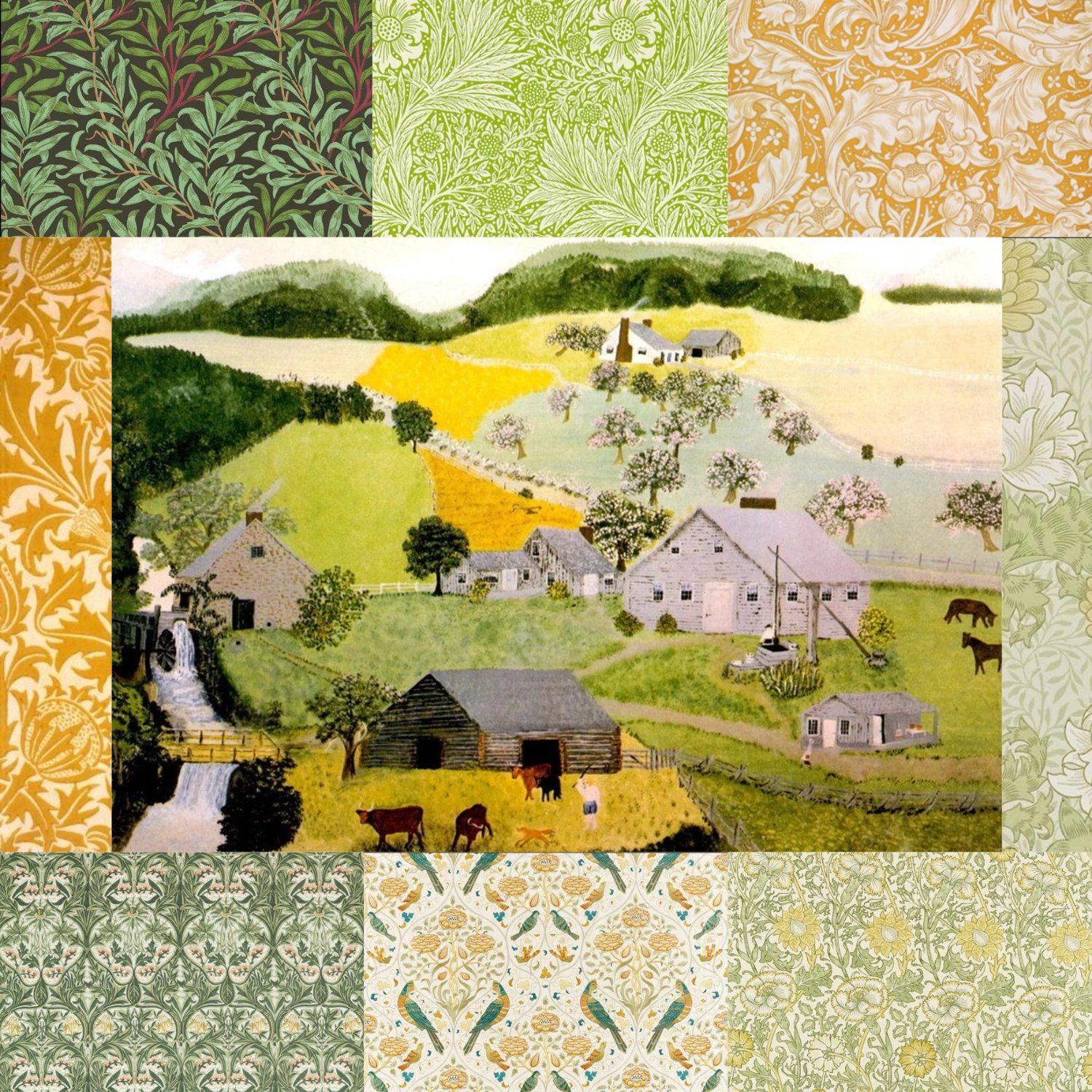 Solve Spring by Grandma Moses with Wm Morris prints jigsaw puzzle ...
