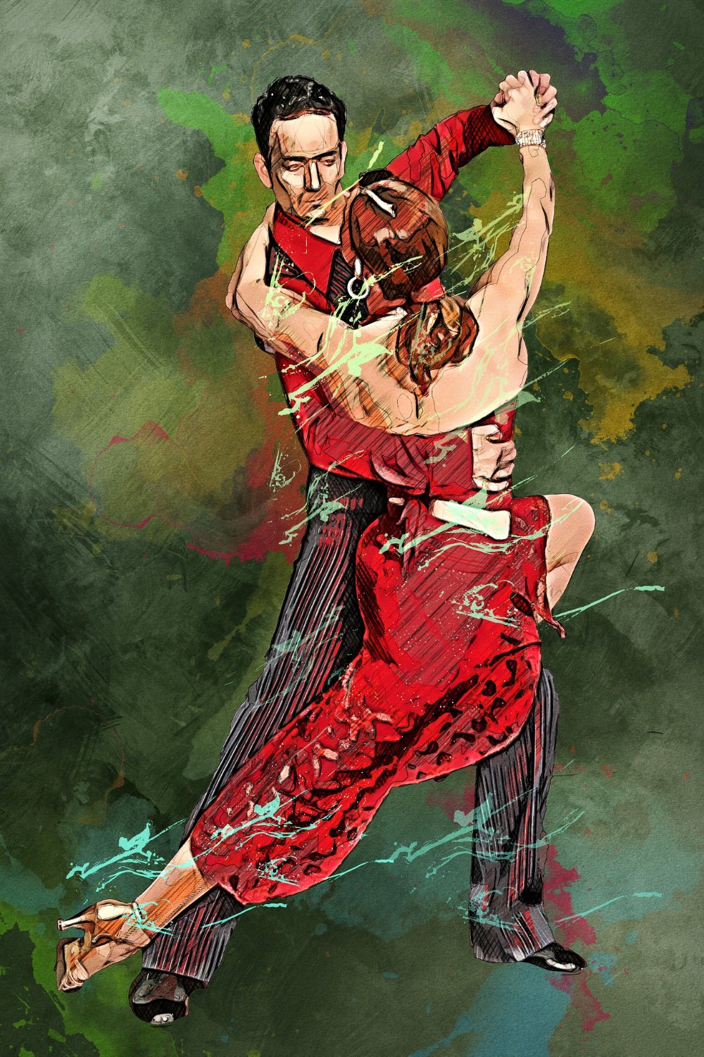 Solve Dancing the Tango jigsaw puzzle online with 77 pieces