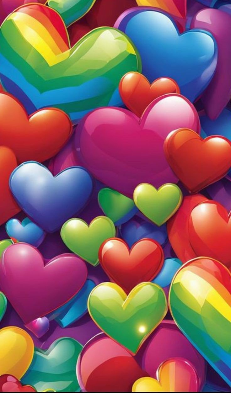 Solve Rainbow Hearts 💕 jigsaw puzzle online with 77 pieces