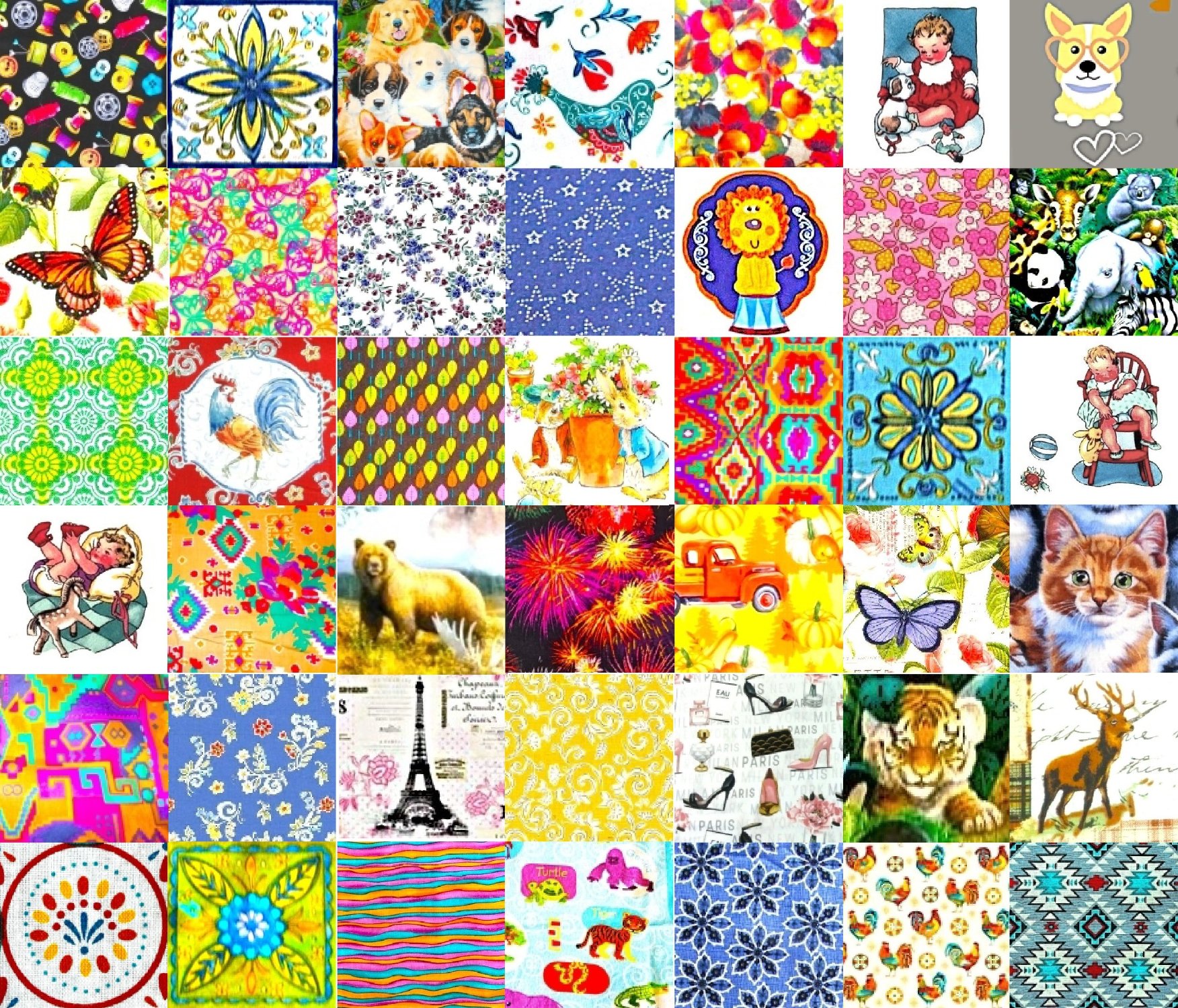 Solve PATCHWORK DAVID TEXTILES jigsaw puzzle online with 72 pieces