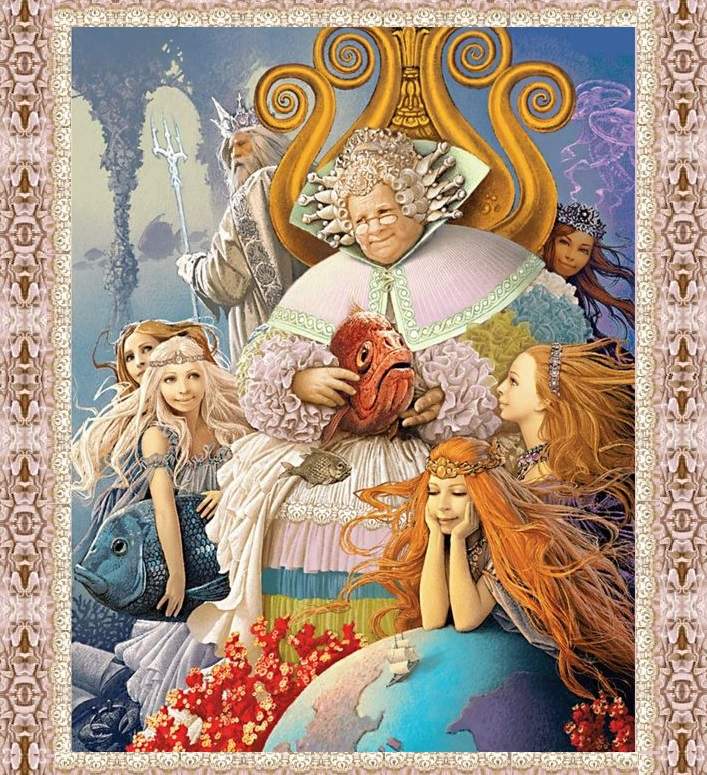 Solve At Court The Little Mermaid jigsaw puzzle online with 49 pieces