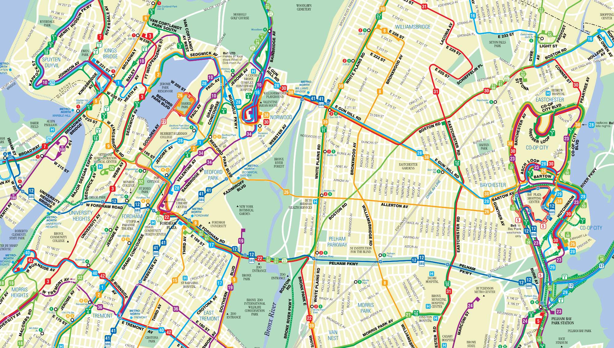 Solve Bronx Bus Map Extract jigsaw puzzle online with 594 pieces