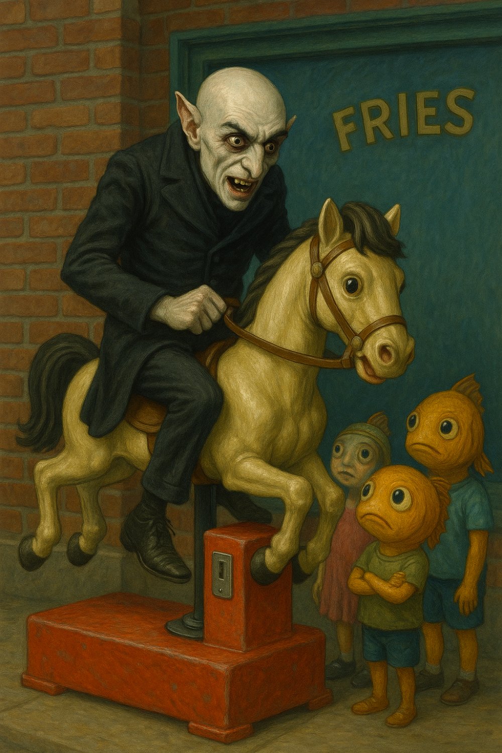 Solve Nosferatu's horsey ride jigsaw puzzle online with 117 pieces