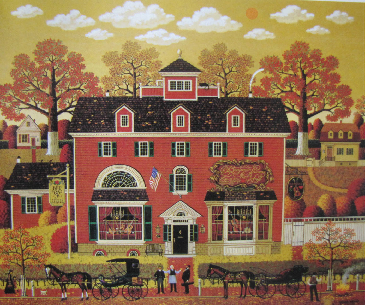Puzzle | 168 piezas | {Charles Wysocki} Town Center | Jigidi