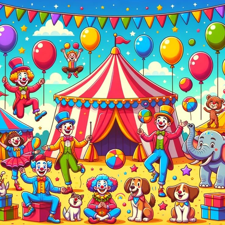 Solve Visit to the Circus jigsaw puzzle online with 64 pieces