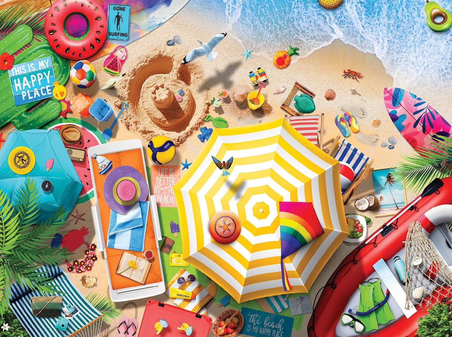 Solve Greetings from the Beach jigsaw puzzle online with 500 pieces