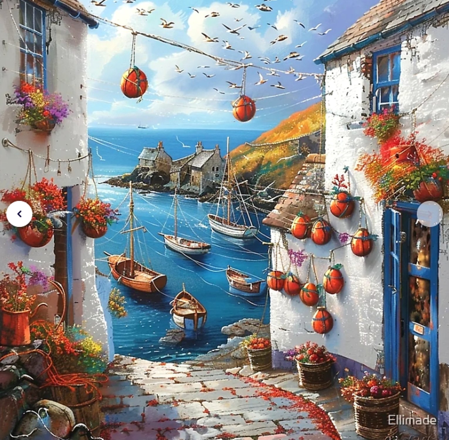Solve Fisherman's Cove jigsaw puzzle online with 81 pieces
