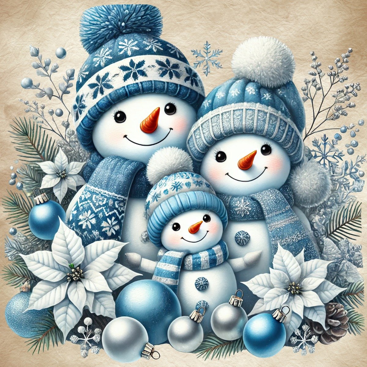 Solve Snow Family (Small) jigsaw puzzle online with 49 pieces