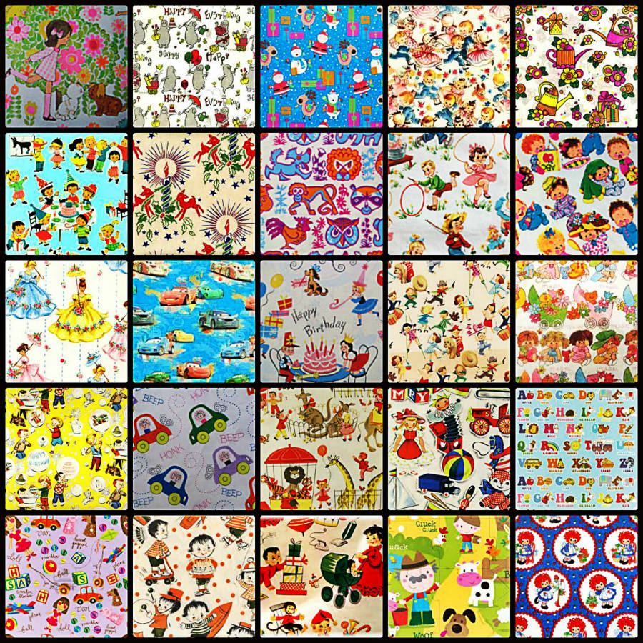 Solve Children's wrapping paper jigsaw puzzle online with 81 pieces