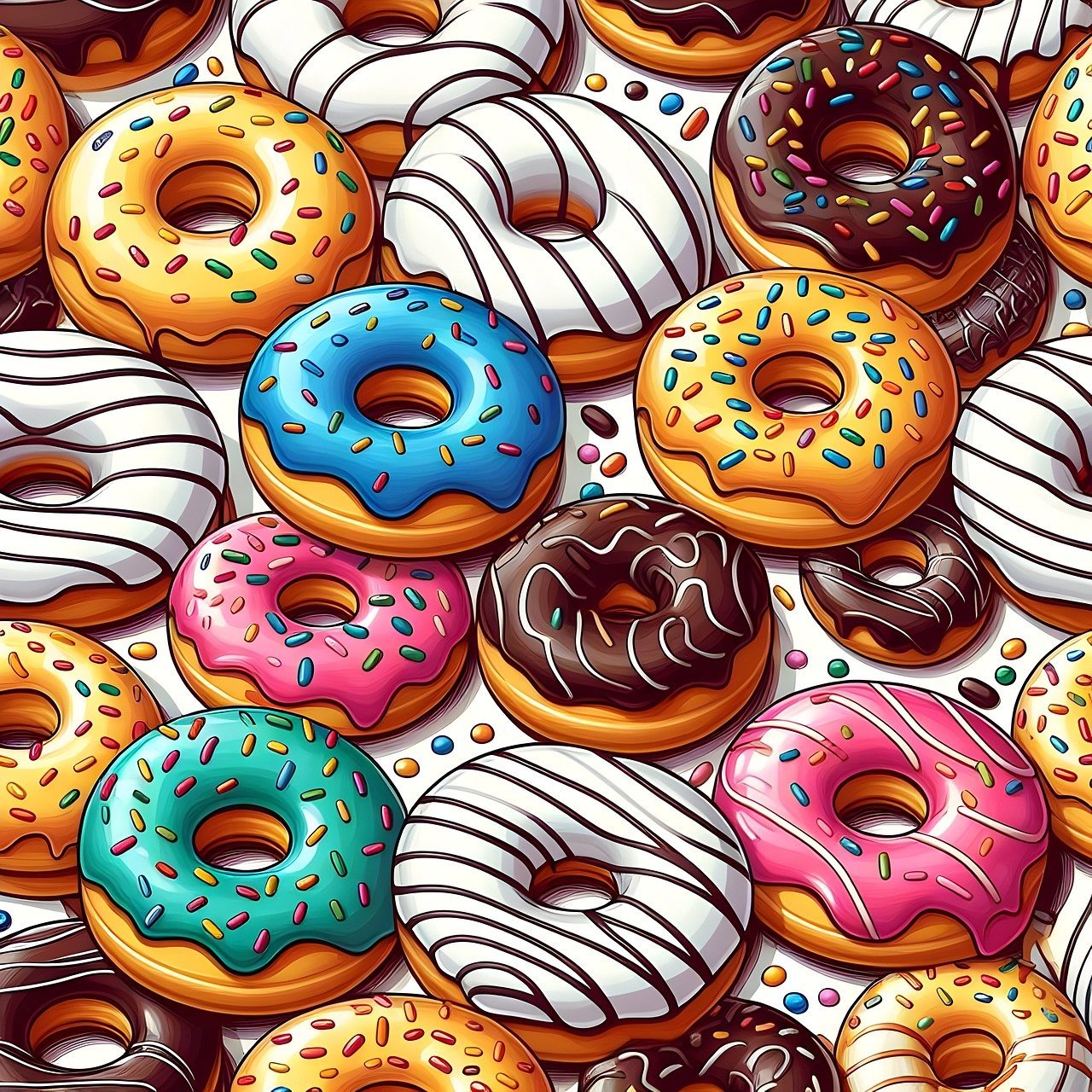 Jigsaw Puzzle | 64 pieces | Fancy Donut, resizable 9 to 483 pieces | Jigidi