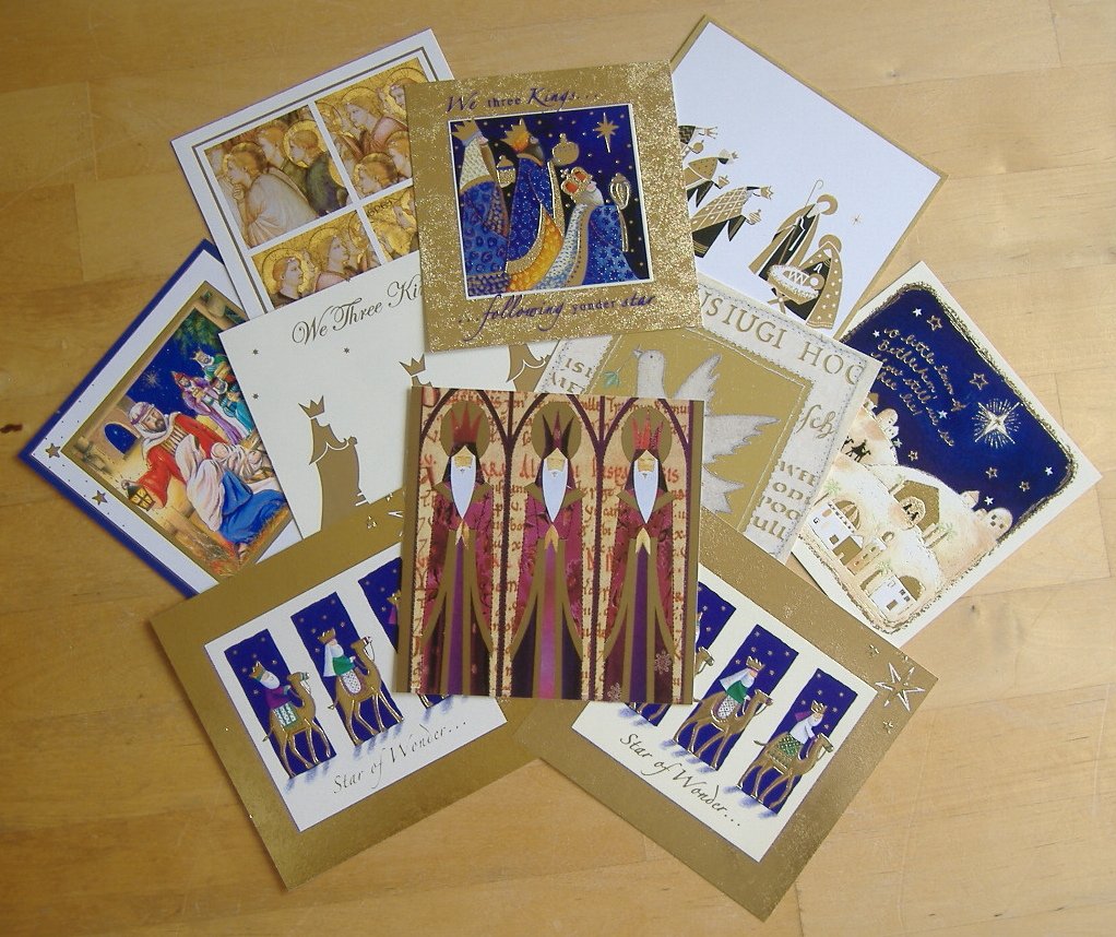 Solve Seasonal - Christmas Cards - Kings & Nativity (9 - 255 Pieces) jigsaw puzzle online with ...