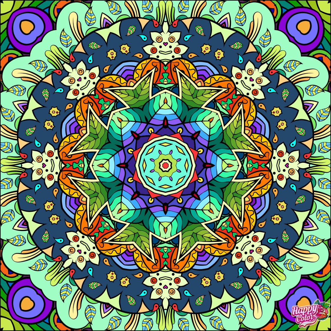 Solve Mandala jigsaw puzzle online with 9 pieces