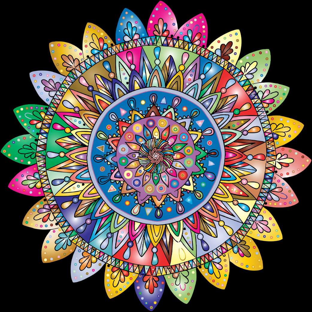 Solve Bright mandela jigsaw puzzle online with 25 pieces