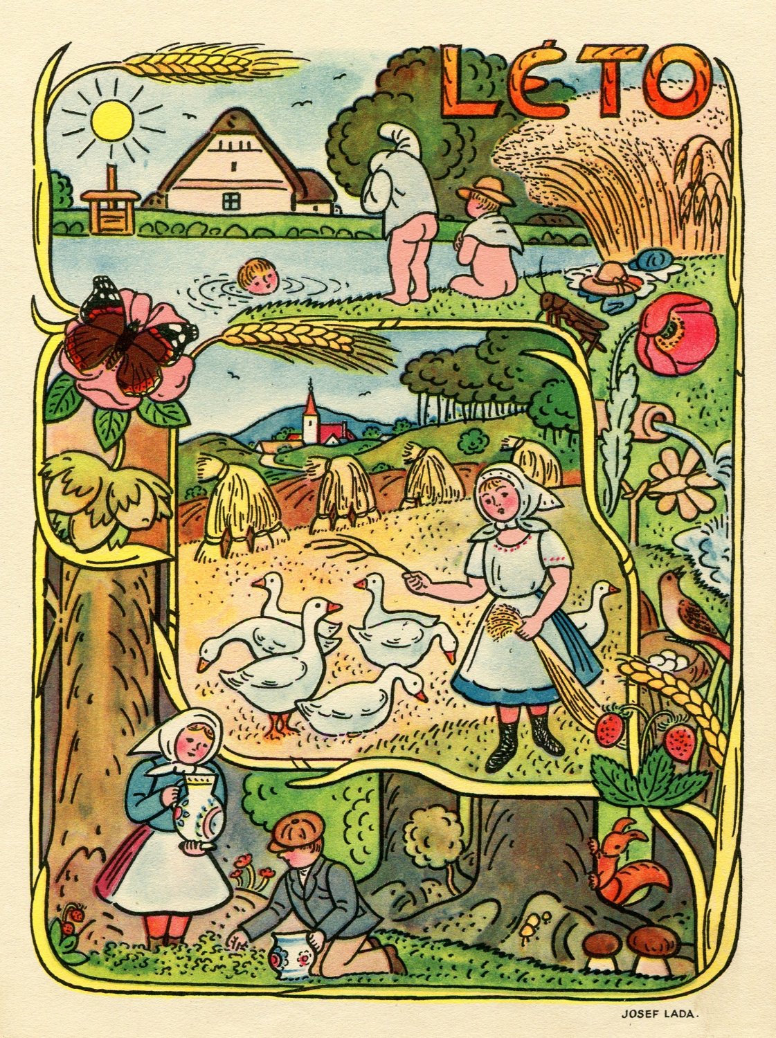 Solve Doba minulá Josef Lada jigsaw puzzle online with 336 pieces