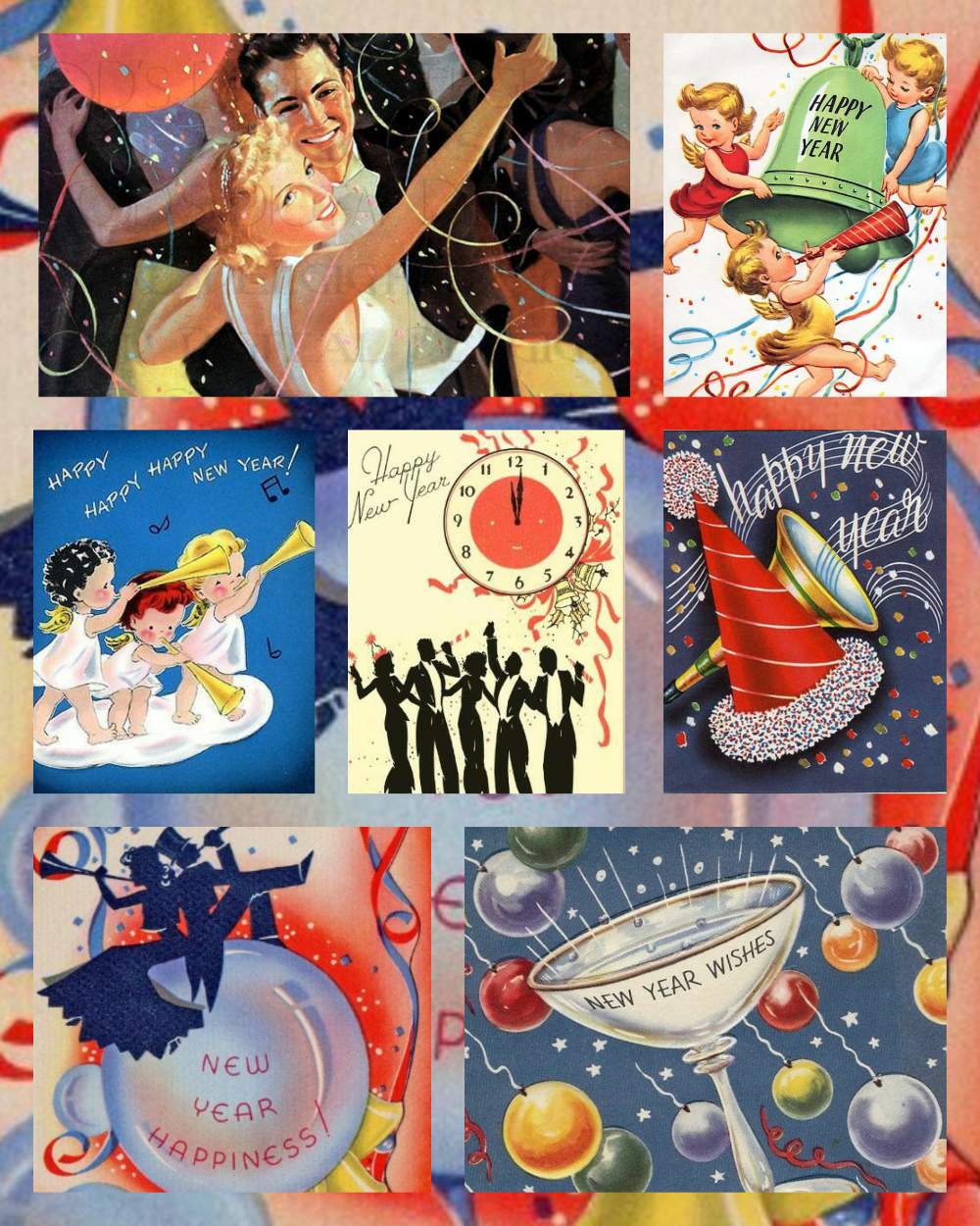 Solve Vintage New Year (1,229) jigsaw puzzle online with 80 pieces