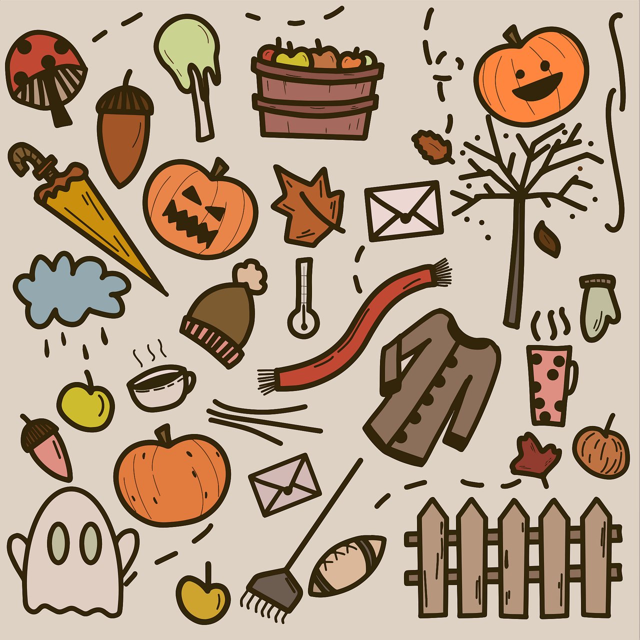 Jigsaw Puzzle | Fall Icons | 342 pieces | Jigidi