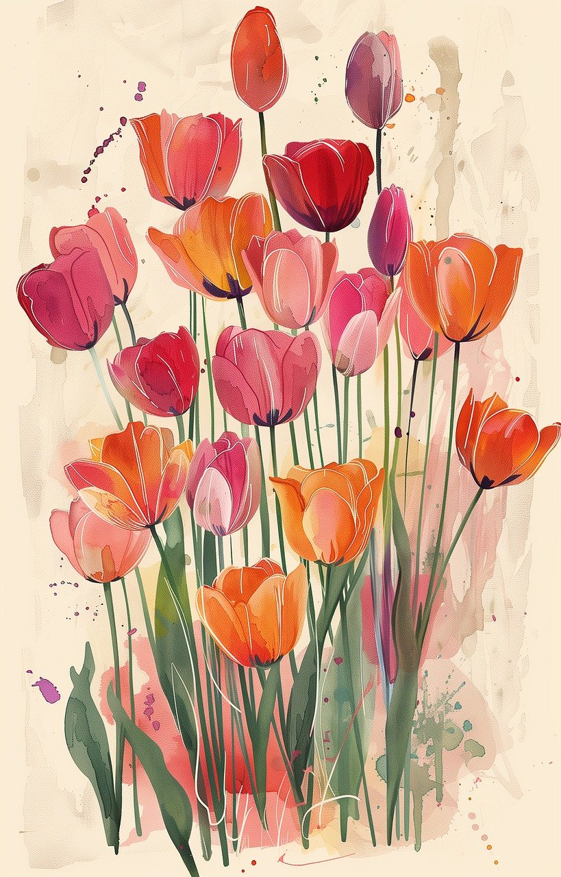 Solve Tulips jigsaw puzzle online with 77 pieces