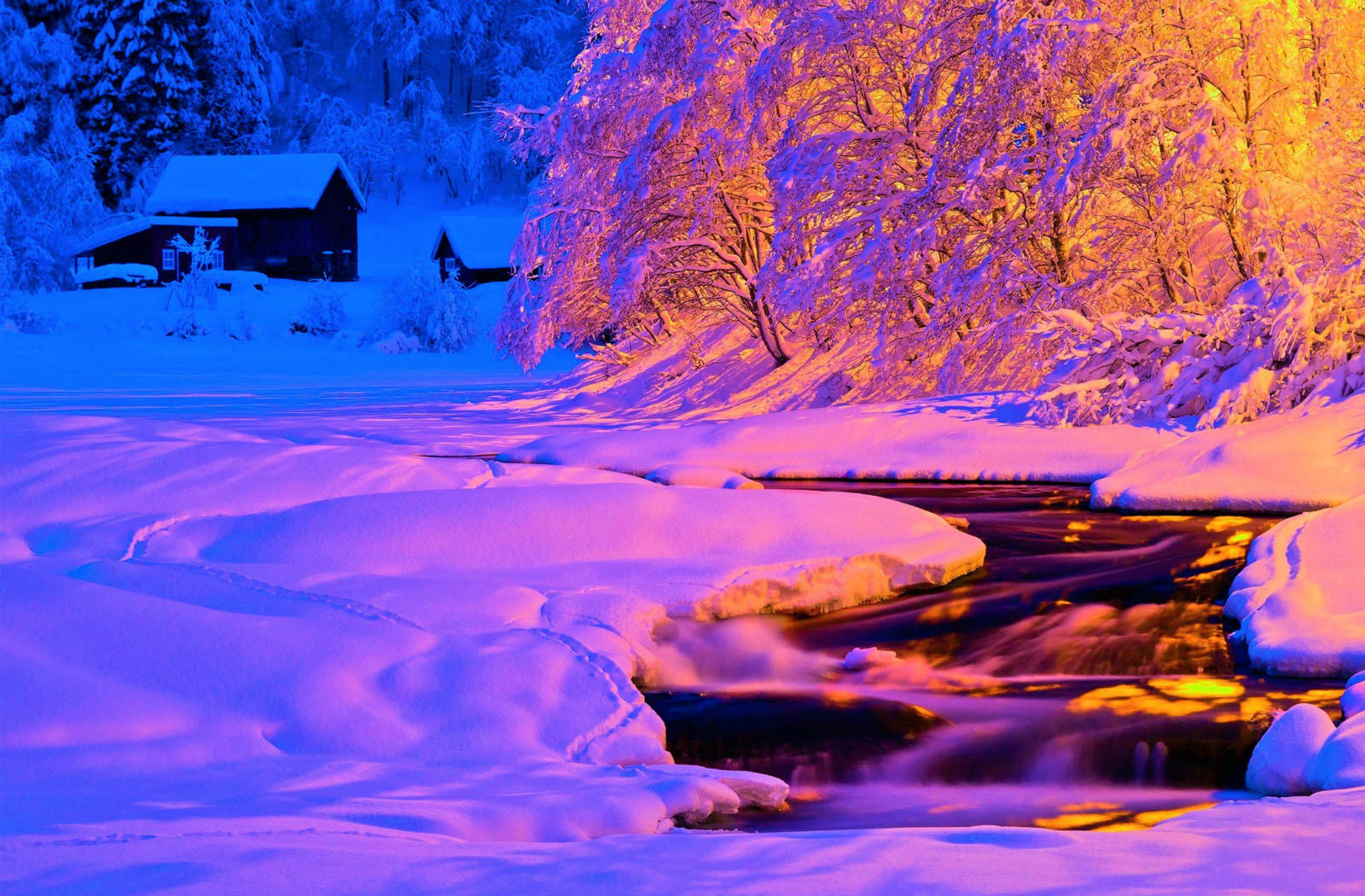 Solve Winterscape 1 jigsaw puzzle online with 260 pieces