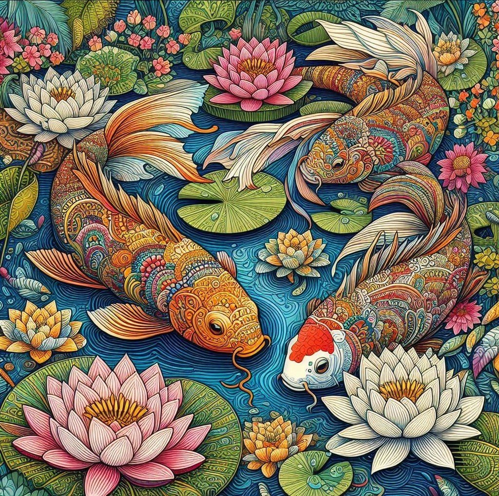 Jigsaw Puzzle | 81 pieces | Koi Fish | Jigidi