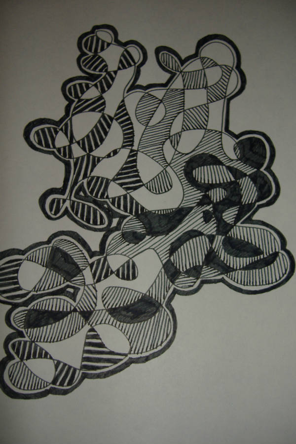 Solve Zentangle Line Drawing - Lined Swirls jigsaw puzzle online with ...