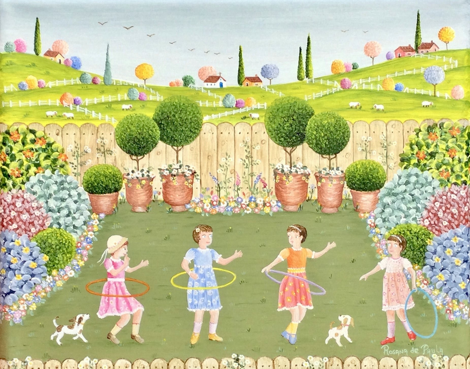 Solve Rosanna de Paula-Cessac Artwork - 'Hula Hoops' jigsaw puzzle ...