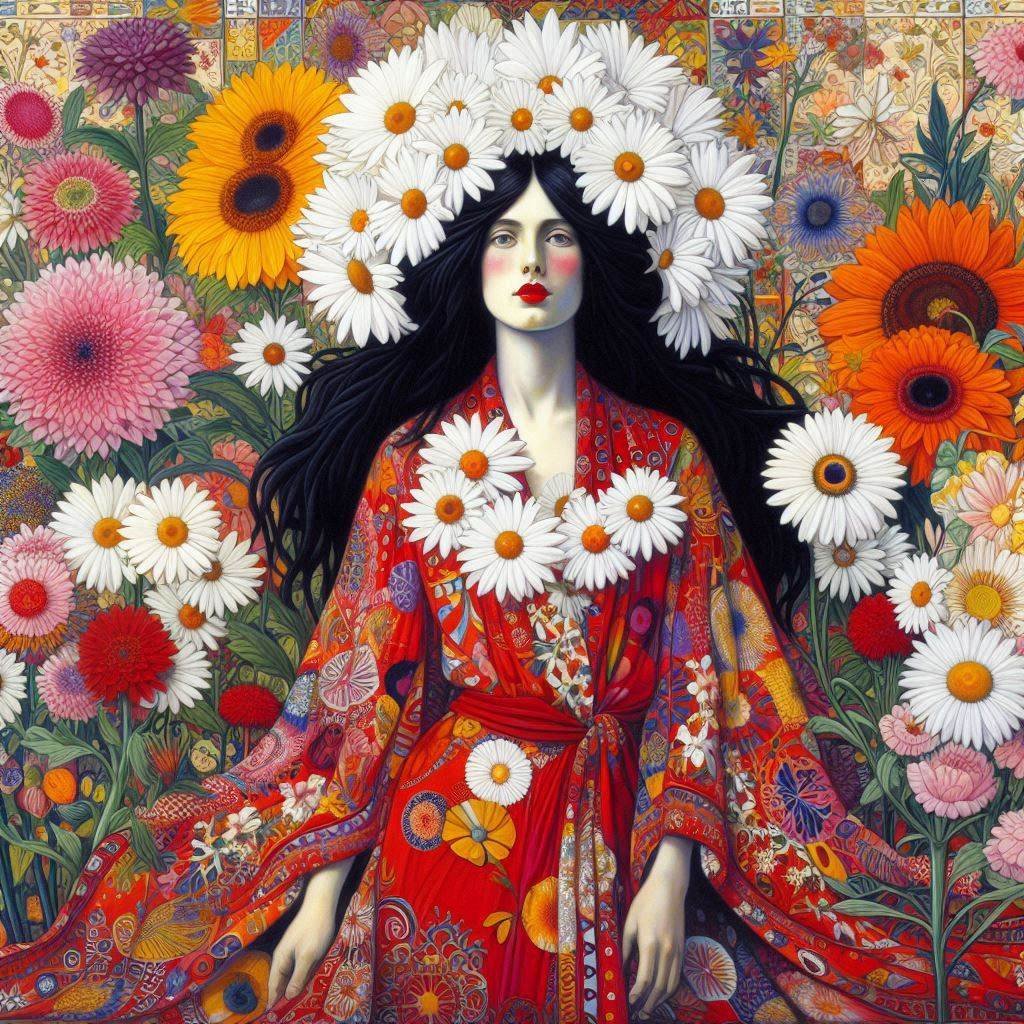 Solve Lady Daisy jigsaw puzzle online with 121 pieces