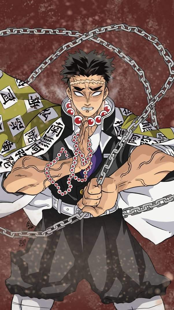 Solve Demon Slayer - ⛓Gyomei⛓ jigsaw puzzle online with 45 pieces