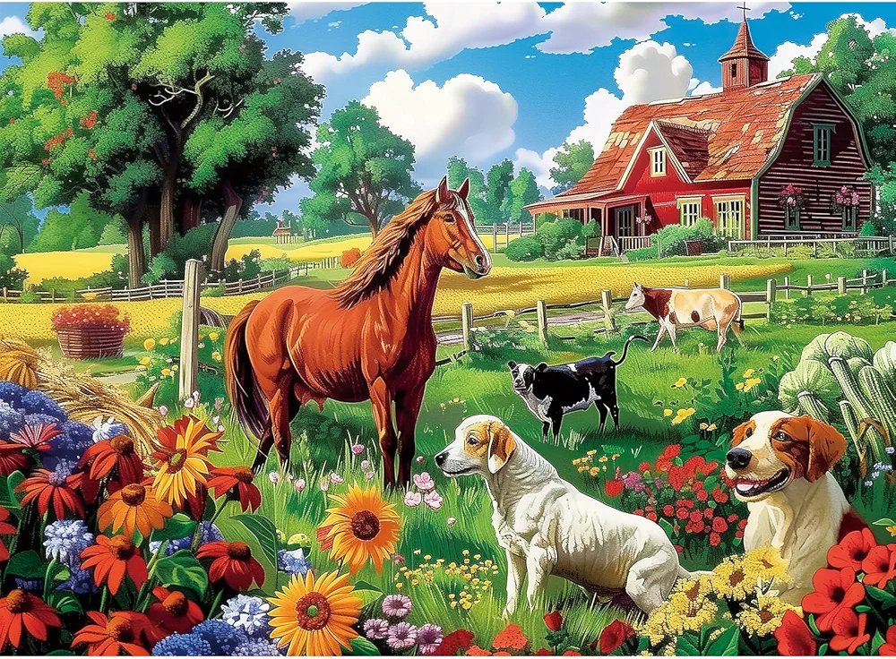 Solve Animals on the farm... jigsaw puzzle online with 140 pieces